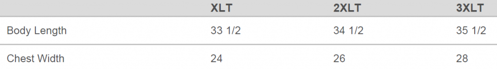SizeChart_xlt-3xlt - Pine Tree Custom Sportswear